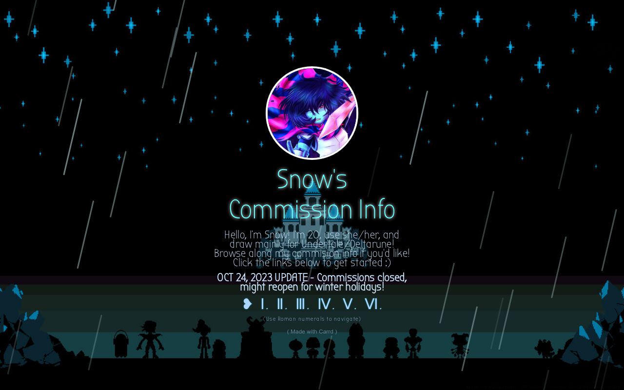 Snow's Commission Info☽༓･*˚⁺‧͙